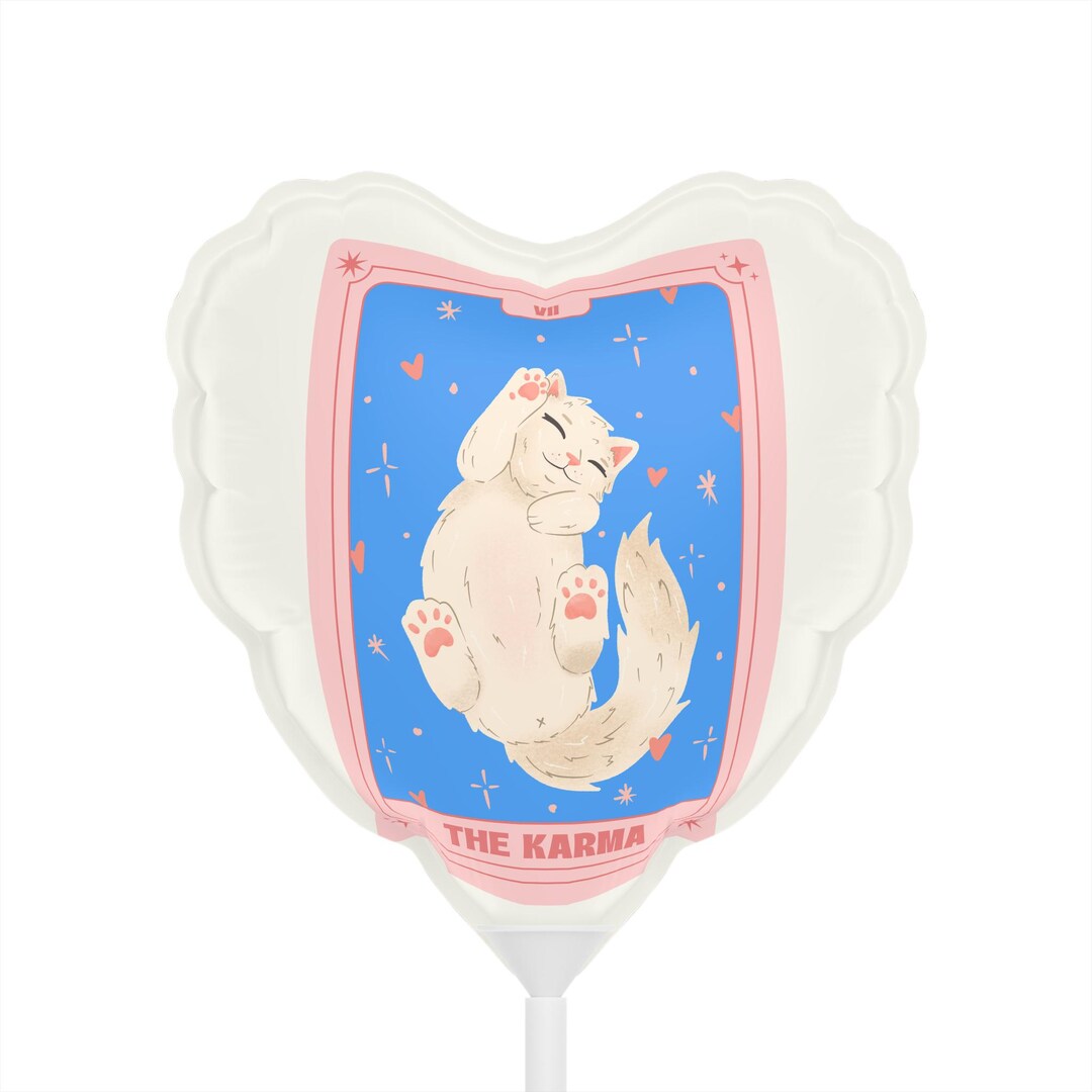 Heart-shaped Balloon, the Karma Cat Tarot 6 Inch Balloon, Round Balloon ...