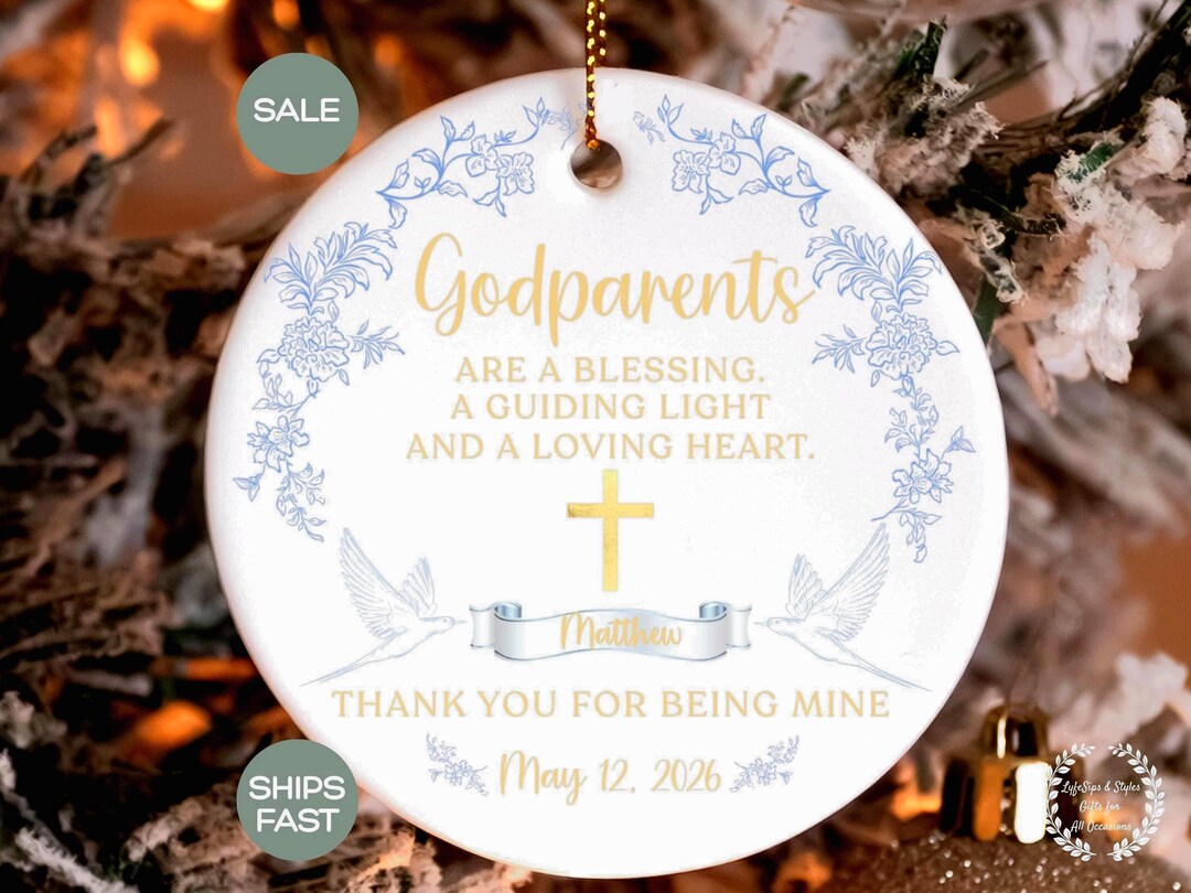 Personalized Godparents Ornament, Godparents Gift From Godchild ...