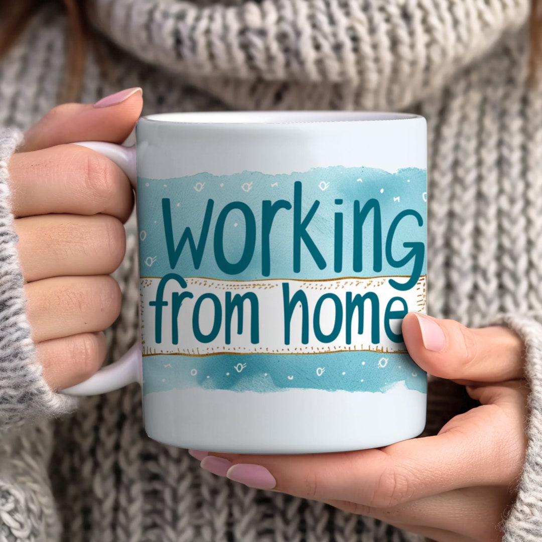Work From Home Mug: Ceramic Office Coffee Cup, Perfect Gift for ...