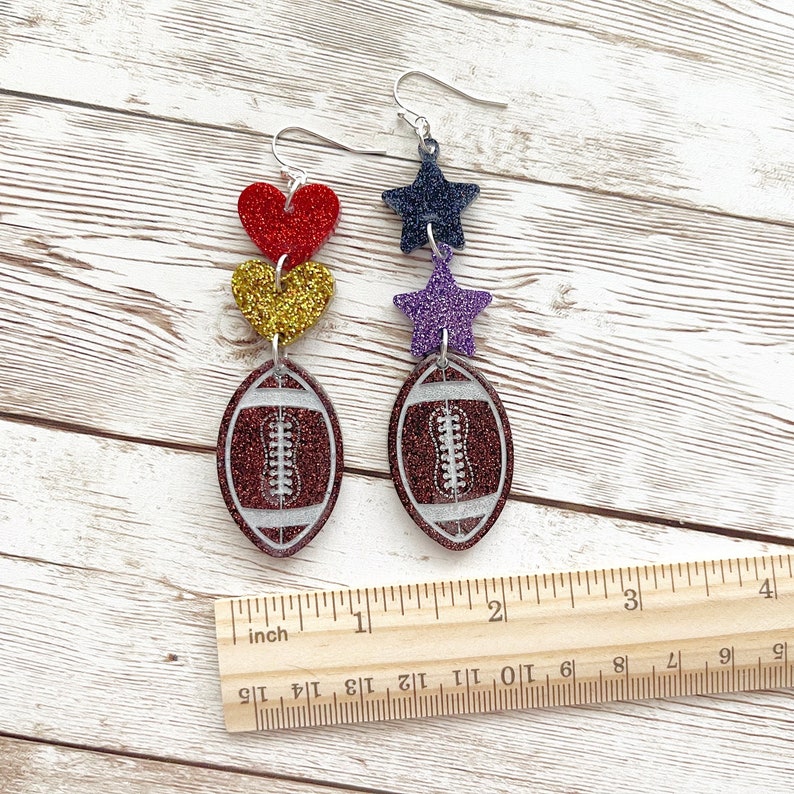 Team Spirit Football Earrings, Personalized Team Colors, Nickel Free ...