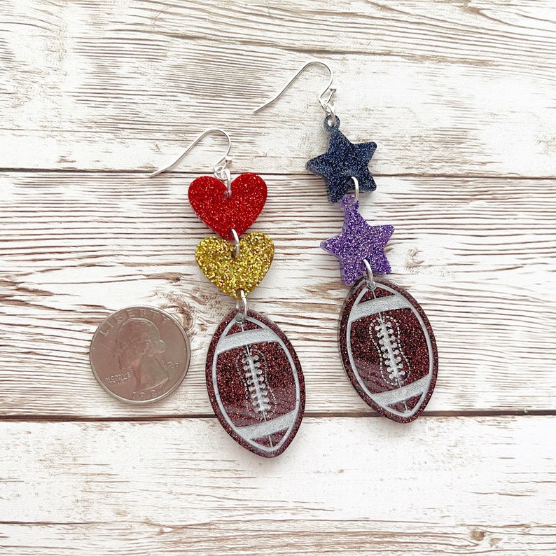Team Spirit Football Earrings, Personalized Team Colors, Nickel Free ...