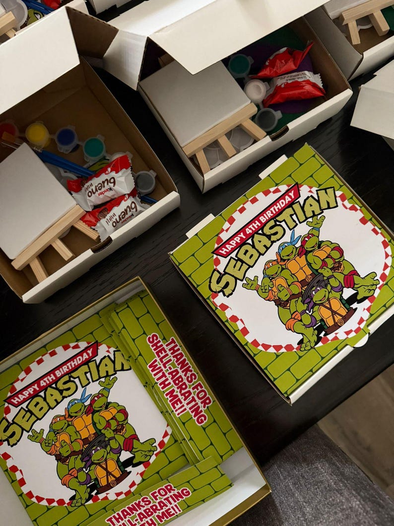 TMNT Pizza Party Favor Box: Ninja Turtle Birthday Treat - Etsy