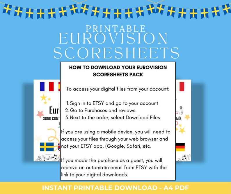 Eurovision Song Contest 2024 Scorecards Eurovision Song Contest Party ...