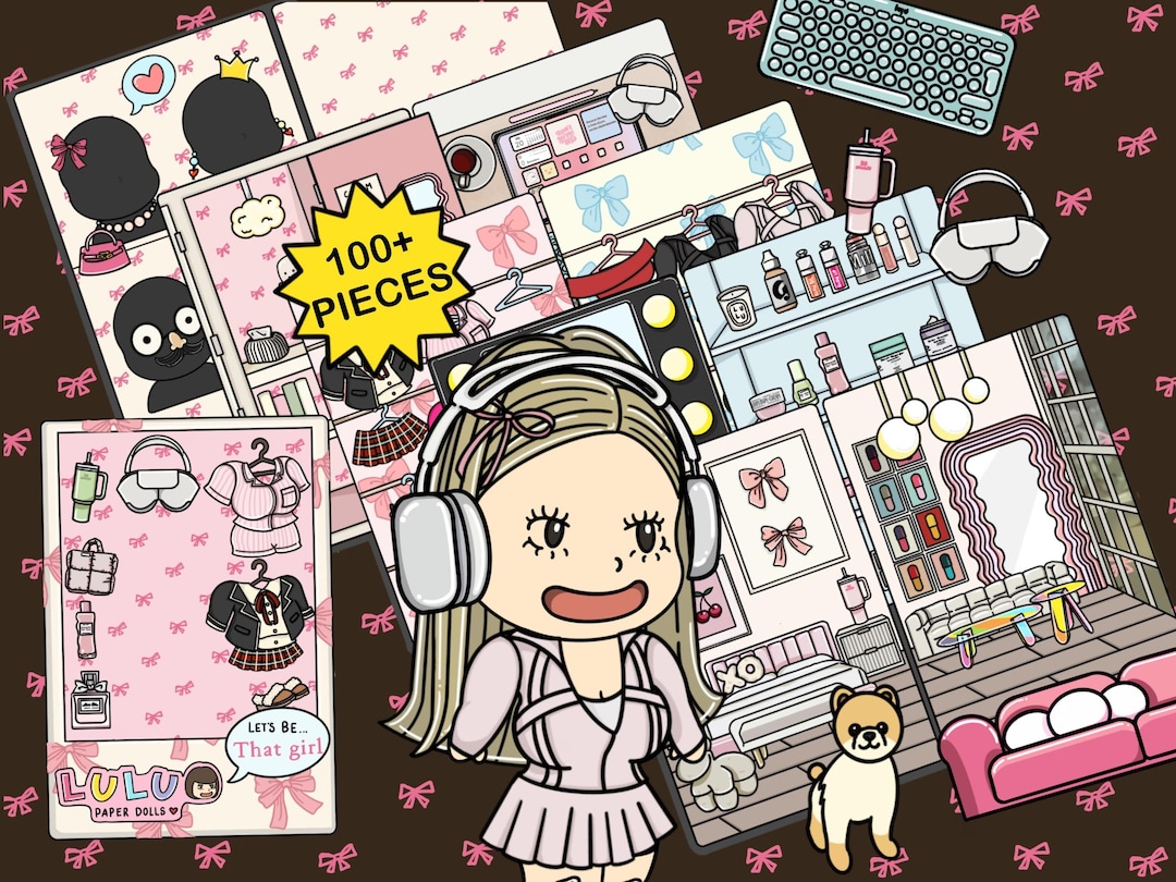 That Girl Aesthetic Paper Doll Printable: School Locker & Bedroom ...