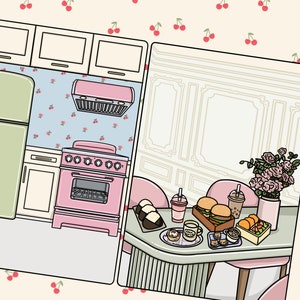 Coquette Diaries Paper Doll House: Printable Kitchen Set (PDF Download ...