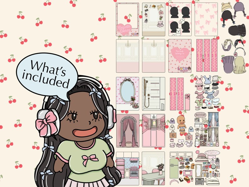 Coquette Diaries Dark Skin Paper Doll Printable PDF Kitchen Set Busy ... Coquette Diaries Dark Skin Paper Doll Printable PDF Kitchen Set Busy ...