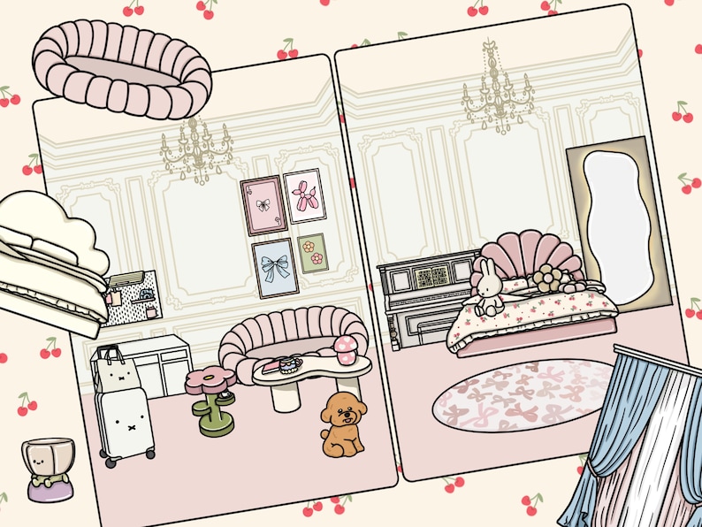 Coquette Diaries Tan Skin Paper Doll Printable PDF Kitchen Set zajęta ...