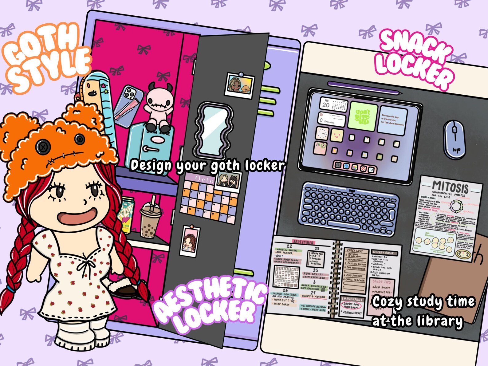 Pale Girl Boo Dairies Paper Doll House Book Printable Template PDF ...