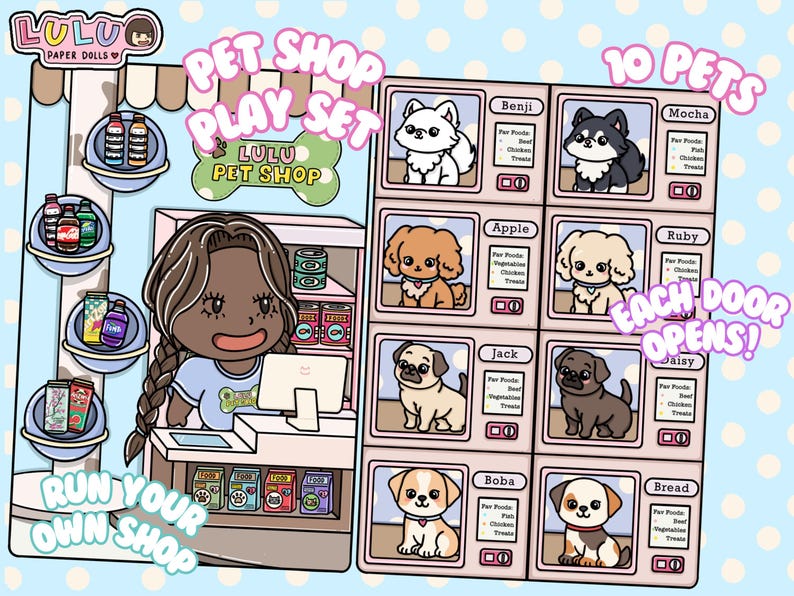 Pet Shop Paper Doll: Printable Busy Book for Kids (PDF Download) - Etsy