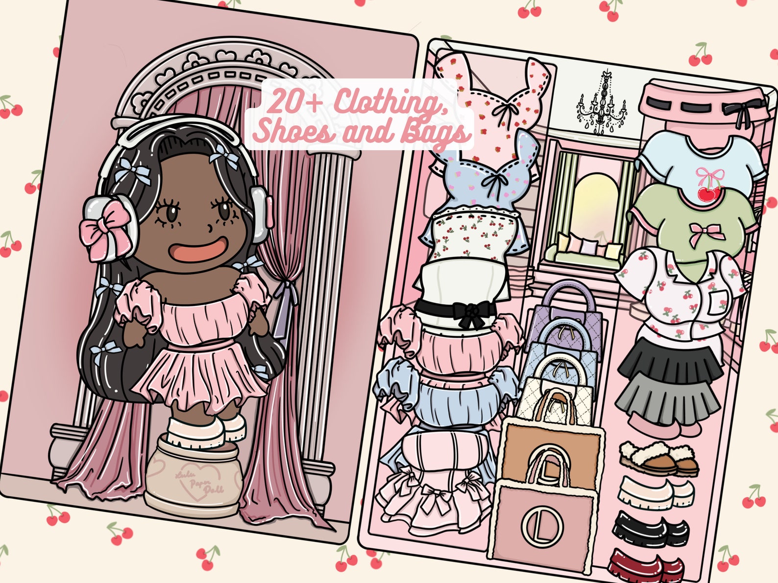 Coquette Diaries Dark Skin Paper Doll Printable PDF Kitchen Set Busy ... Coquette Diaries Dark Skin Paper Doll Printable PDF Kitchen Set Busy ...