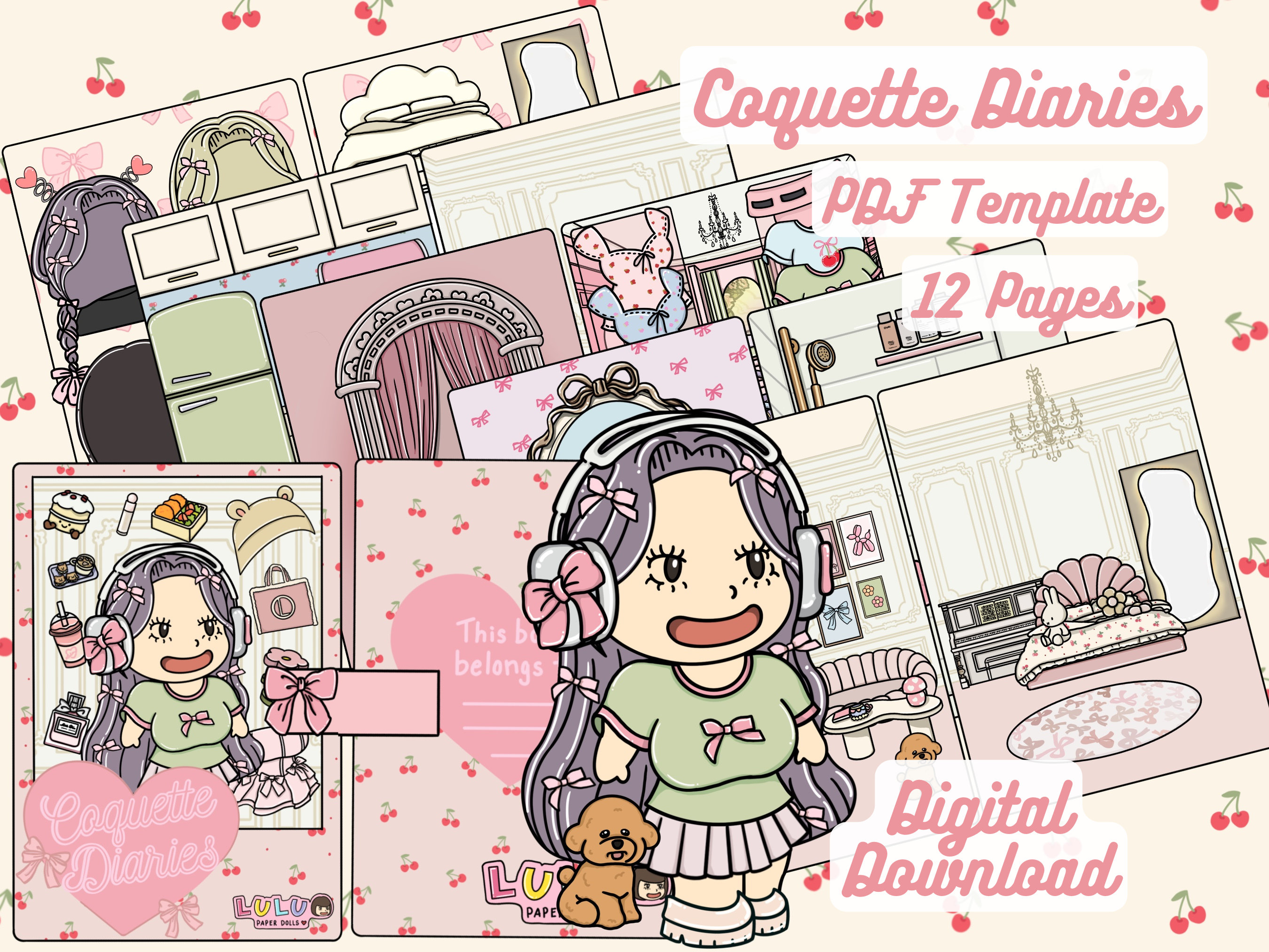 Coquette Diaries Paper Doll House: Printable Kitchen Set (PDF Download ...