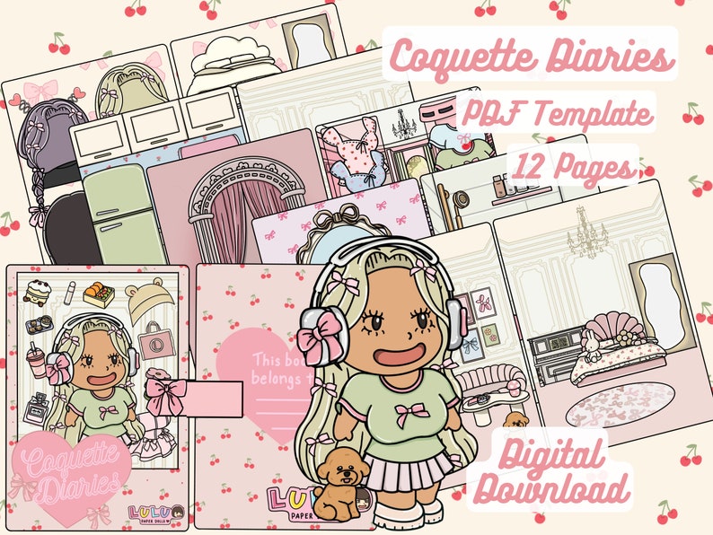 Coquette Diaries Paper Doll House: Printable Kitchen Set (PDF Download ...
