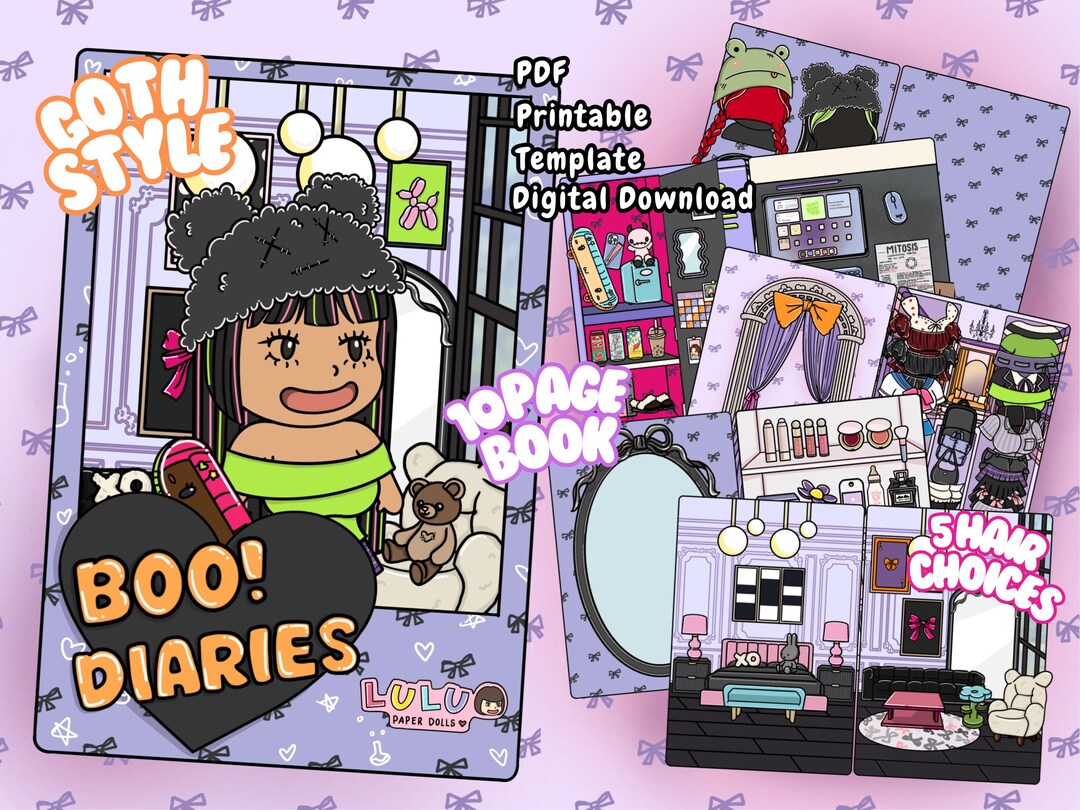 Goth Paper Doll House Book: Boo Diaries Printable (PDF Download) - Etsy