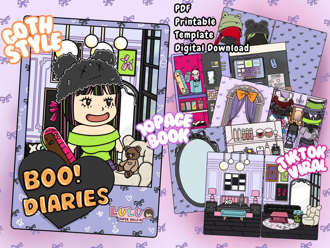 Goth Paper Doll House Book: Pale Girl Boo Diaries Printable (PDF ...