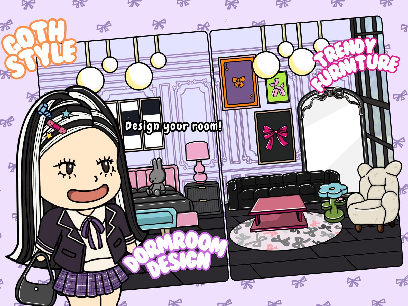 Pale Girl Boo Dairies Paper Doll House Book Printable Template PDF ...