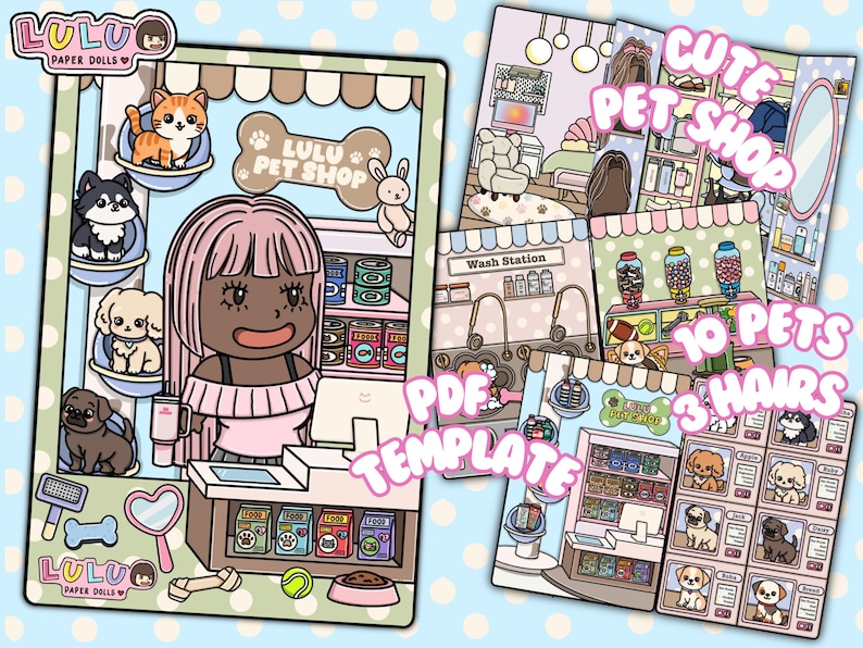 Pet Shop Paper Doll: Printable Busy Book for Kids (PDF Download) - Etsy