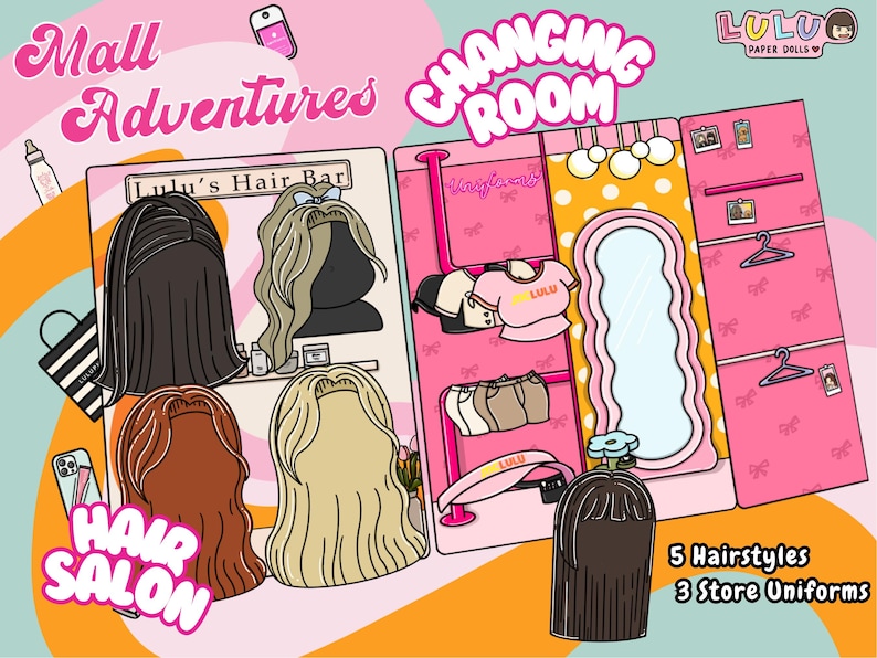 Pale Skin Mall Adventures Paper Doll Printable PDF Fashion Preppy Game ...