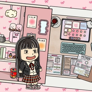 Paper Doll Printable: School Locker & Bedroom Playset (PDF Download ...