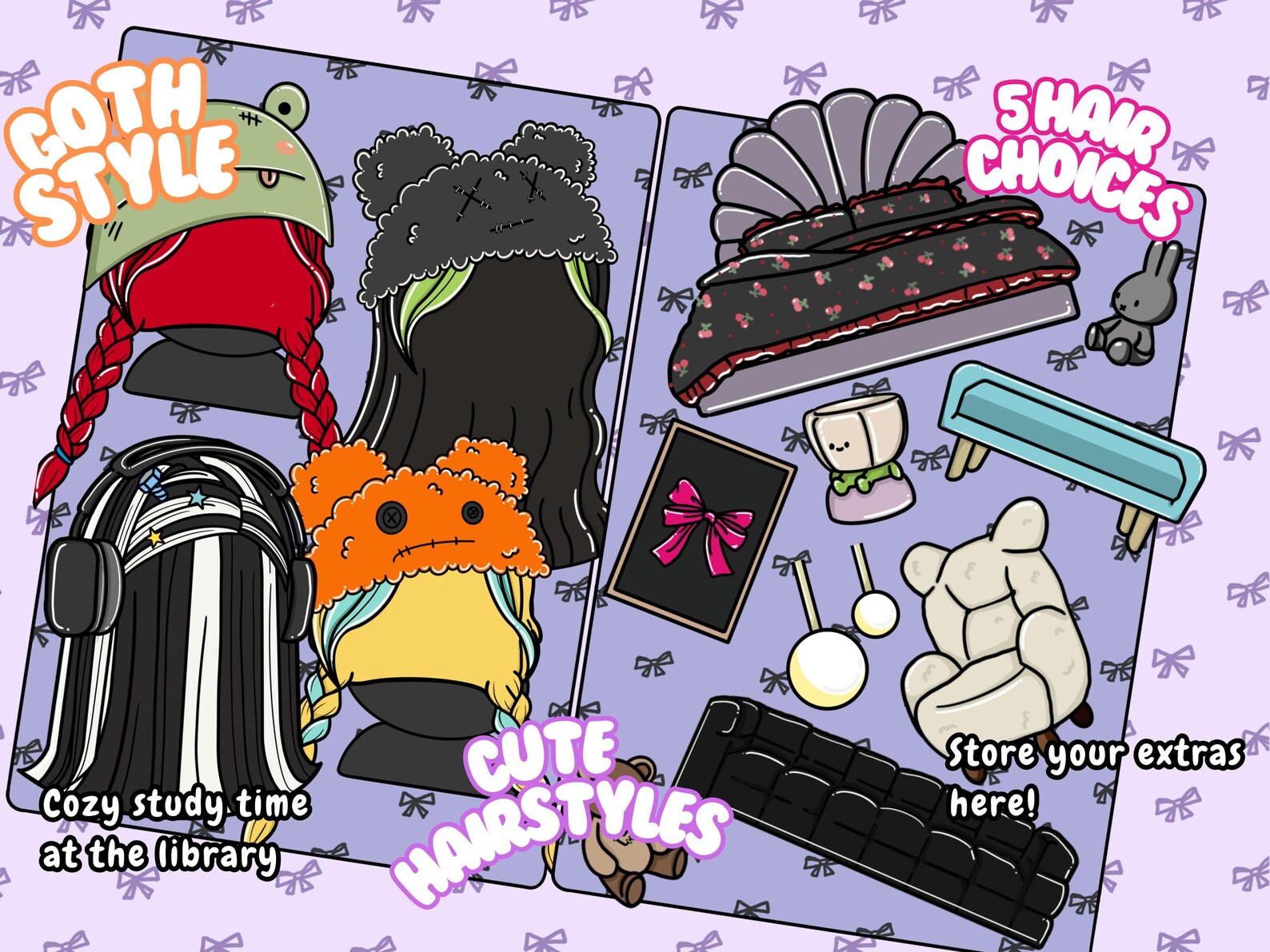 Pale Girl Boo Dairies Paper Doll House Book Printable Template PDF ...