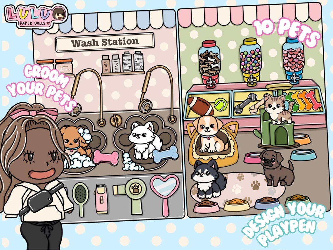 Pet Shop Paper Doll: Printable Busy Book for Kids (PDF Download) - Etsy