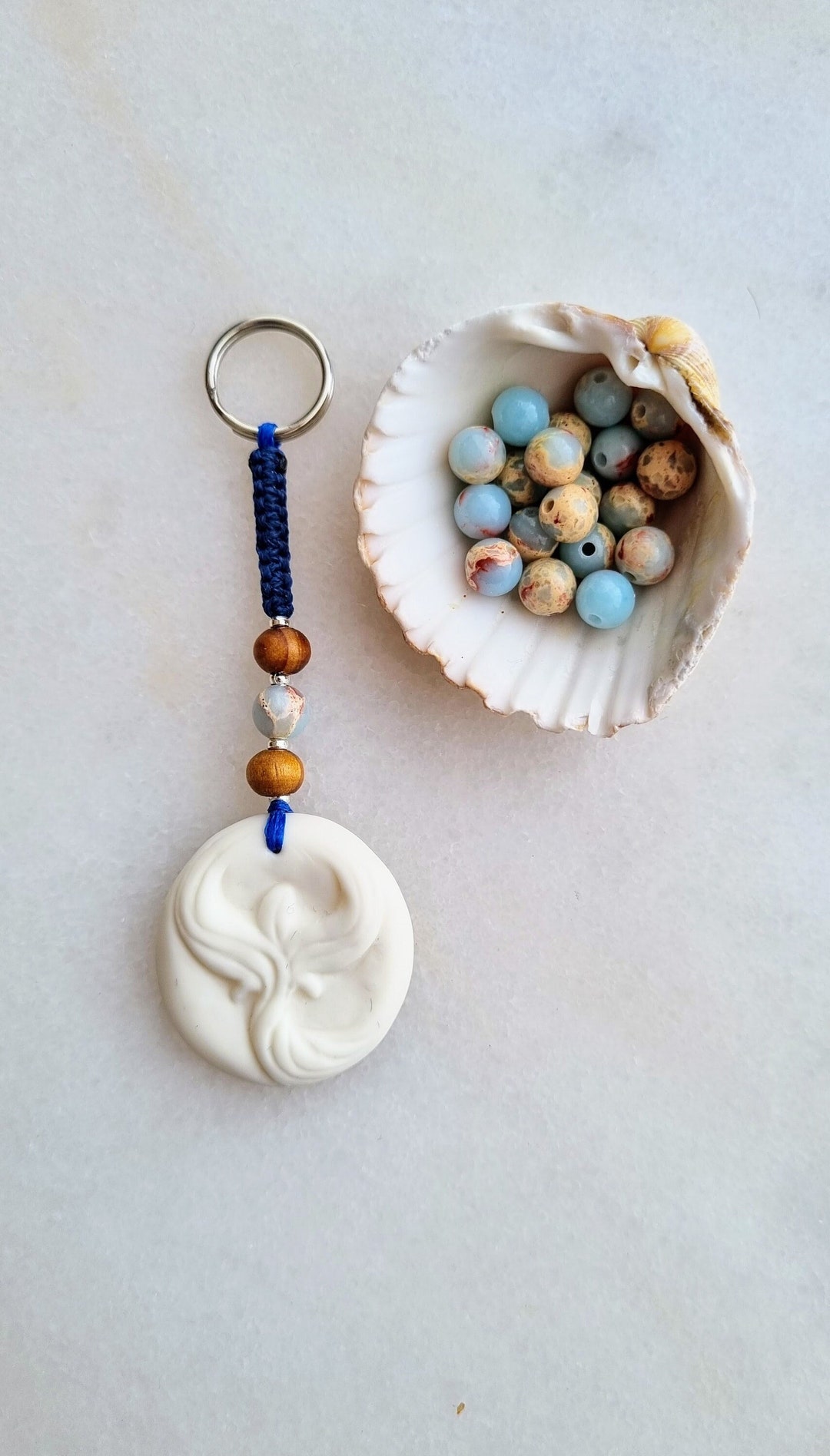 Rising Phoenix Keychain, Jasper Healing Gemstone, Unique Handmade ...