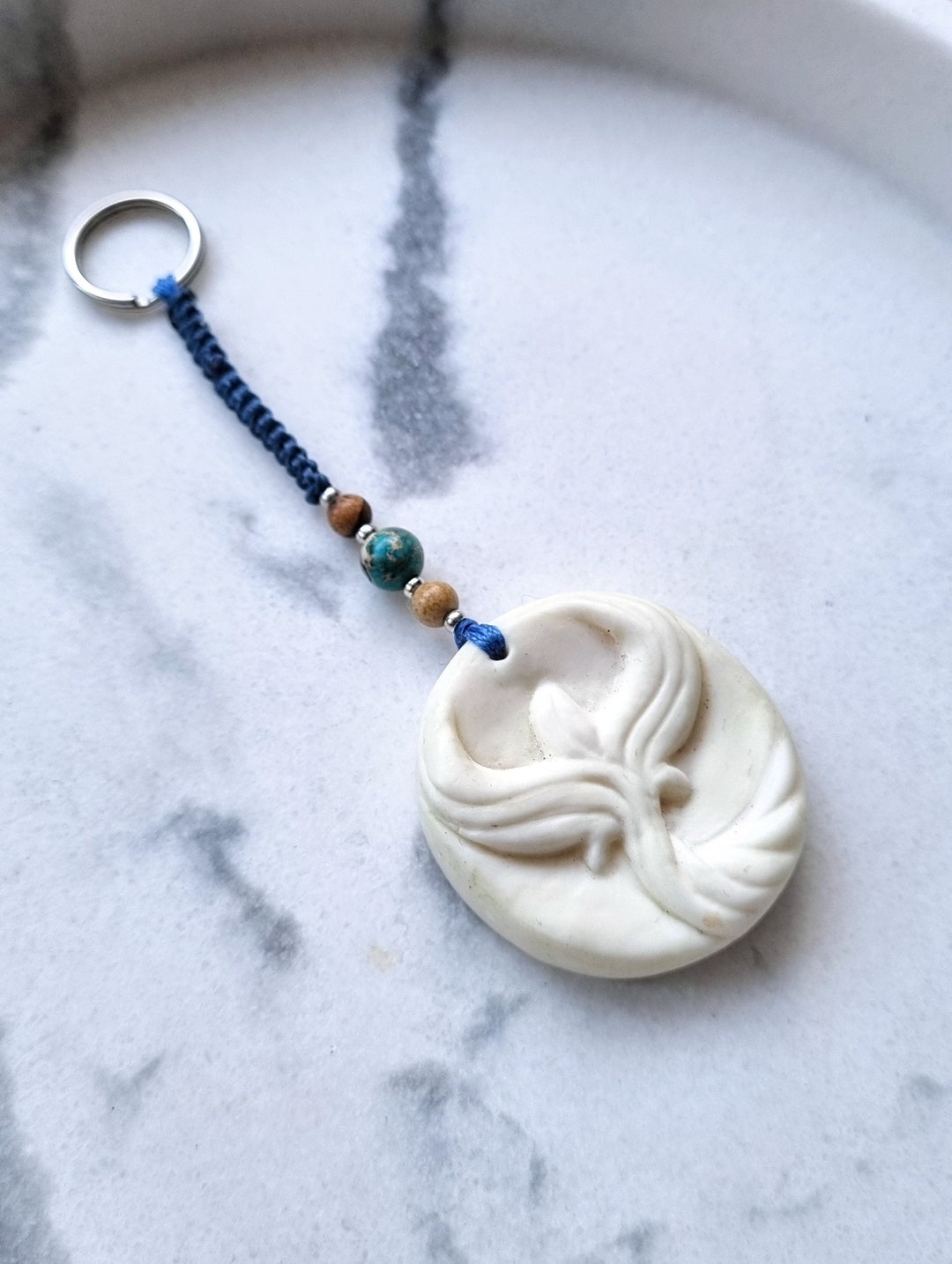 Rising Phoenix Keychain, Healing Crystal Key Holder, Jasper Healing ...