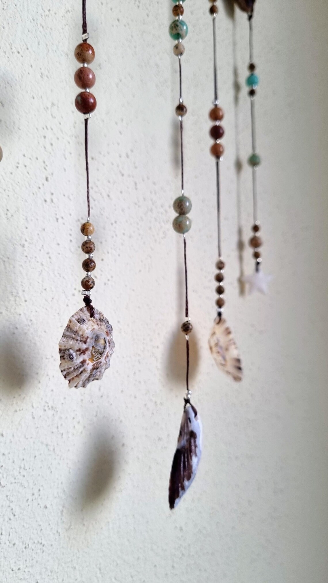 Boho Natural Driftwood Wall Hanging, Shells Garden Wall Decor, Coastal ...