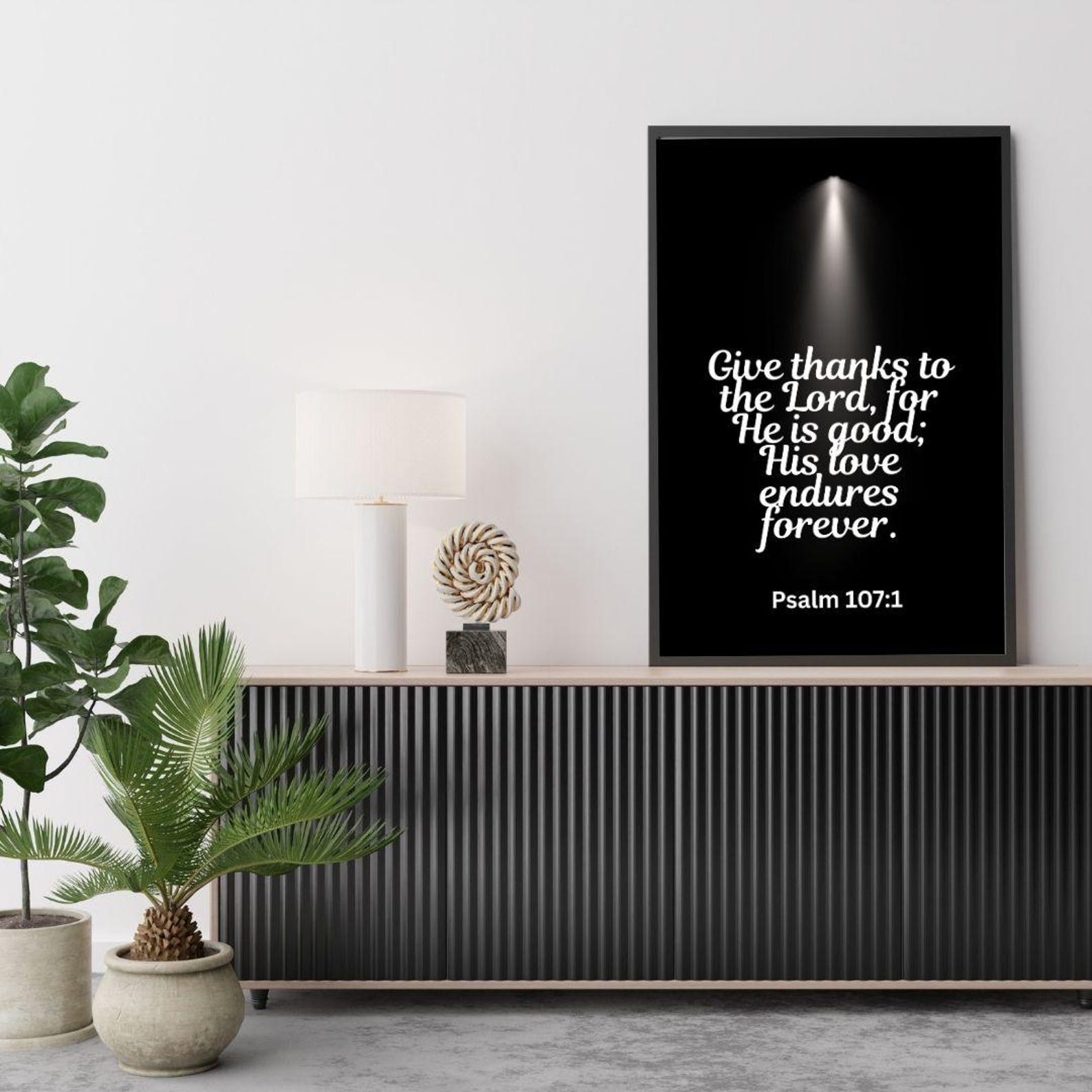 Printable Bible Verses for Christian Homes. Psalm 107:1 - Etsy