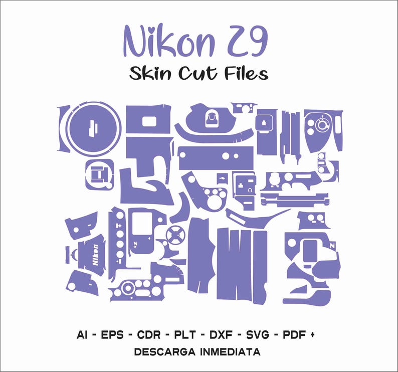 Skin Cut Template Nikon Z9 Full Wrap Digital Camera Cutting Template ...