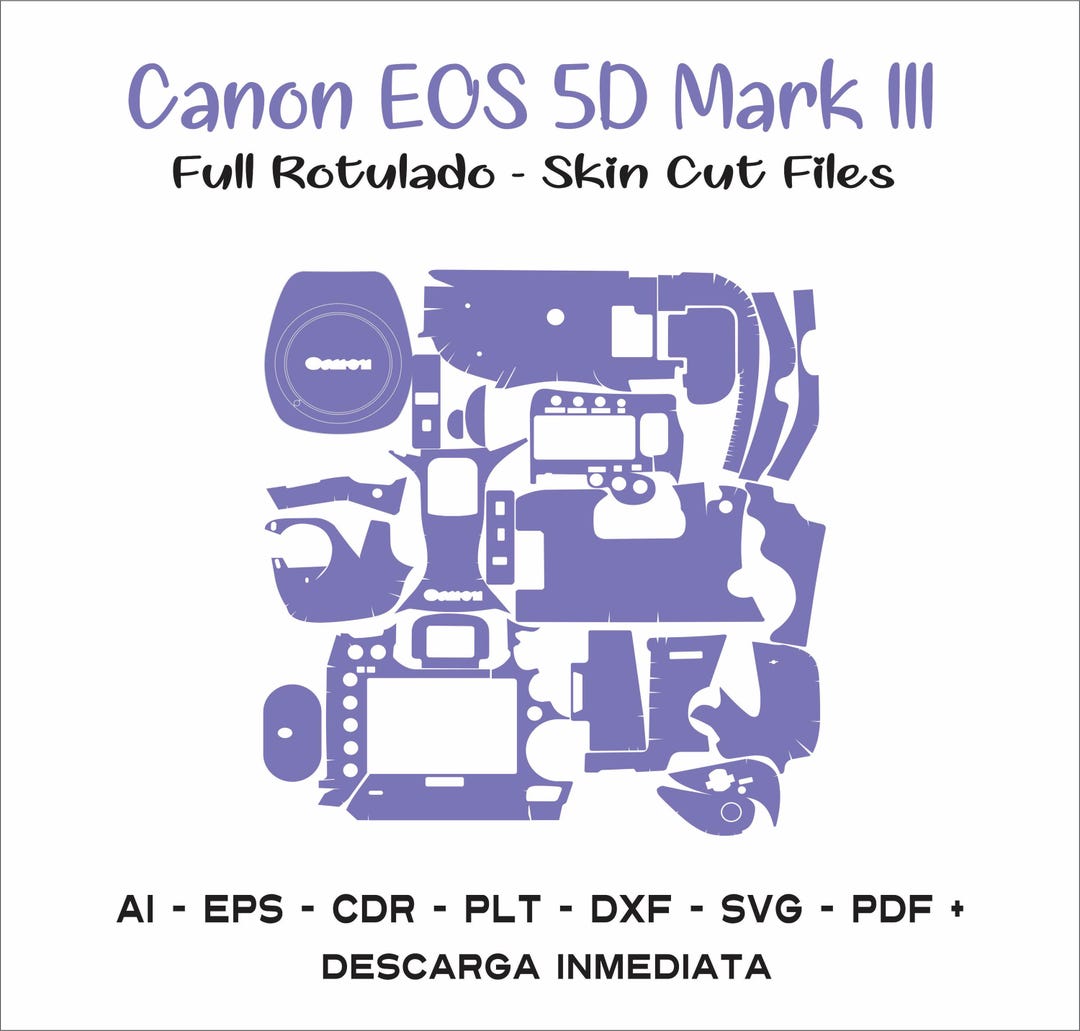 Skin Cut Template Camera Canon EOS 5D Mark III - Full Wrap Cutting ...