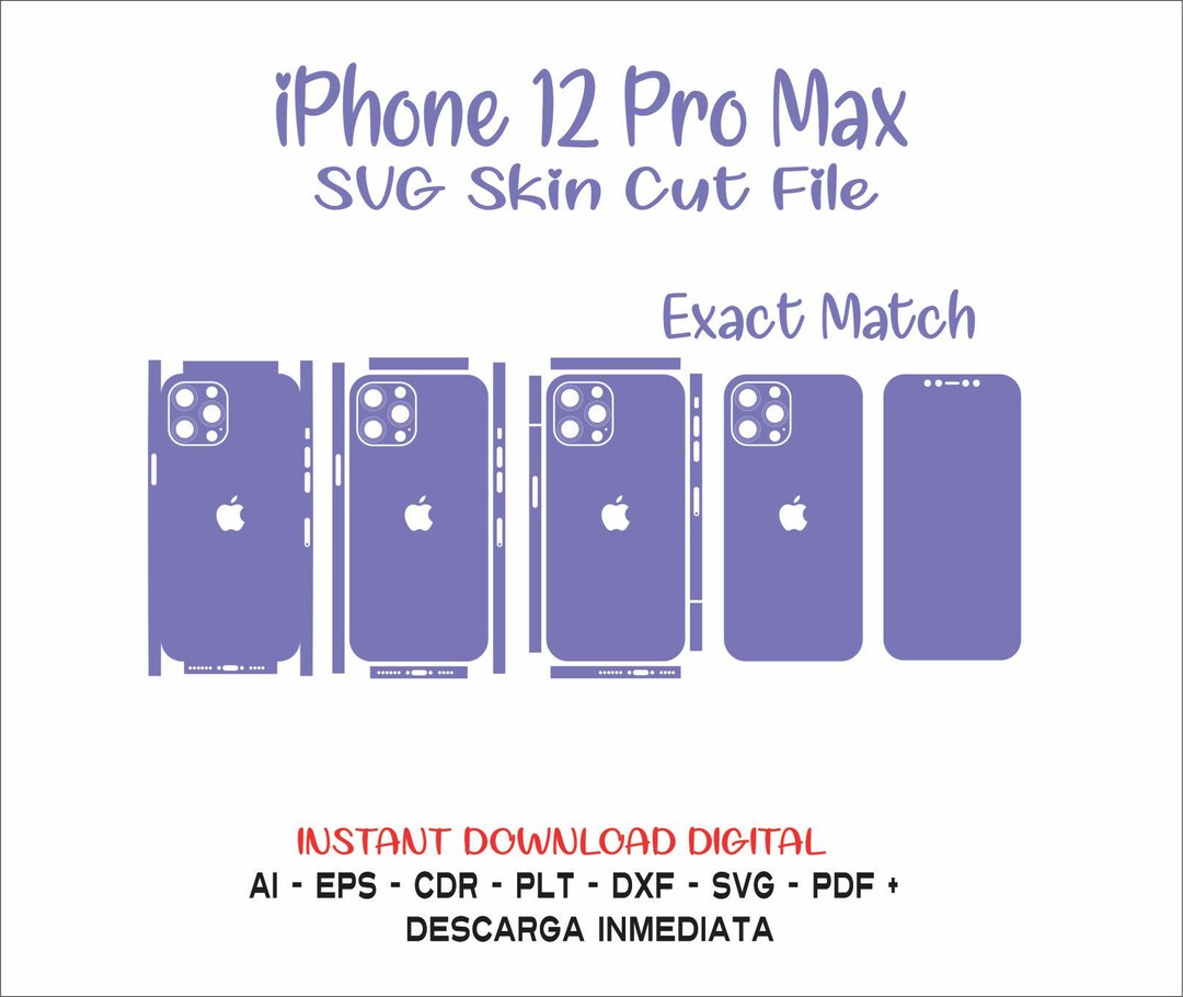 Skin Cut Template iPhone 12 Pro Max Vector Apple Cutting Template Svg ...