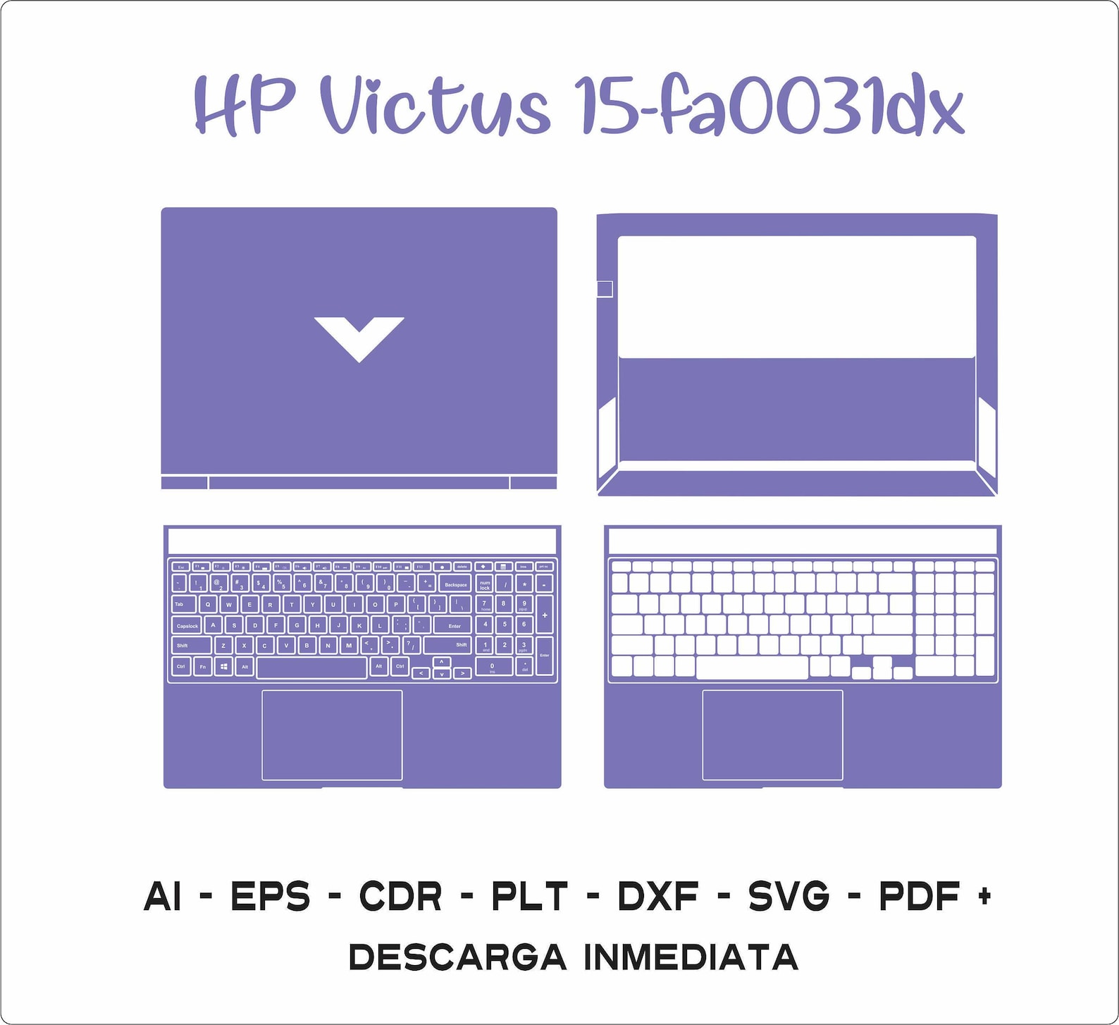 Skin Cut Template NOTEBOOK HP Victus 15 Fa0031dx Cutting Template Svg ...