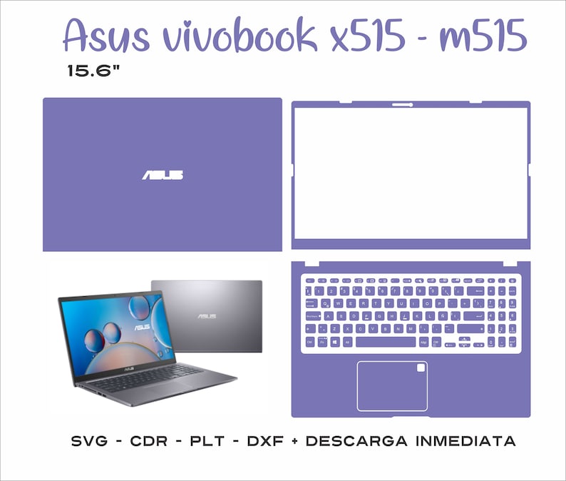 Skin Cut Template Laptop Asus Vivobook X515 - M515 15.6" Vector Cutting ...