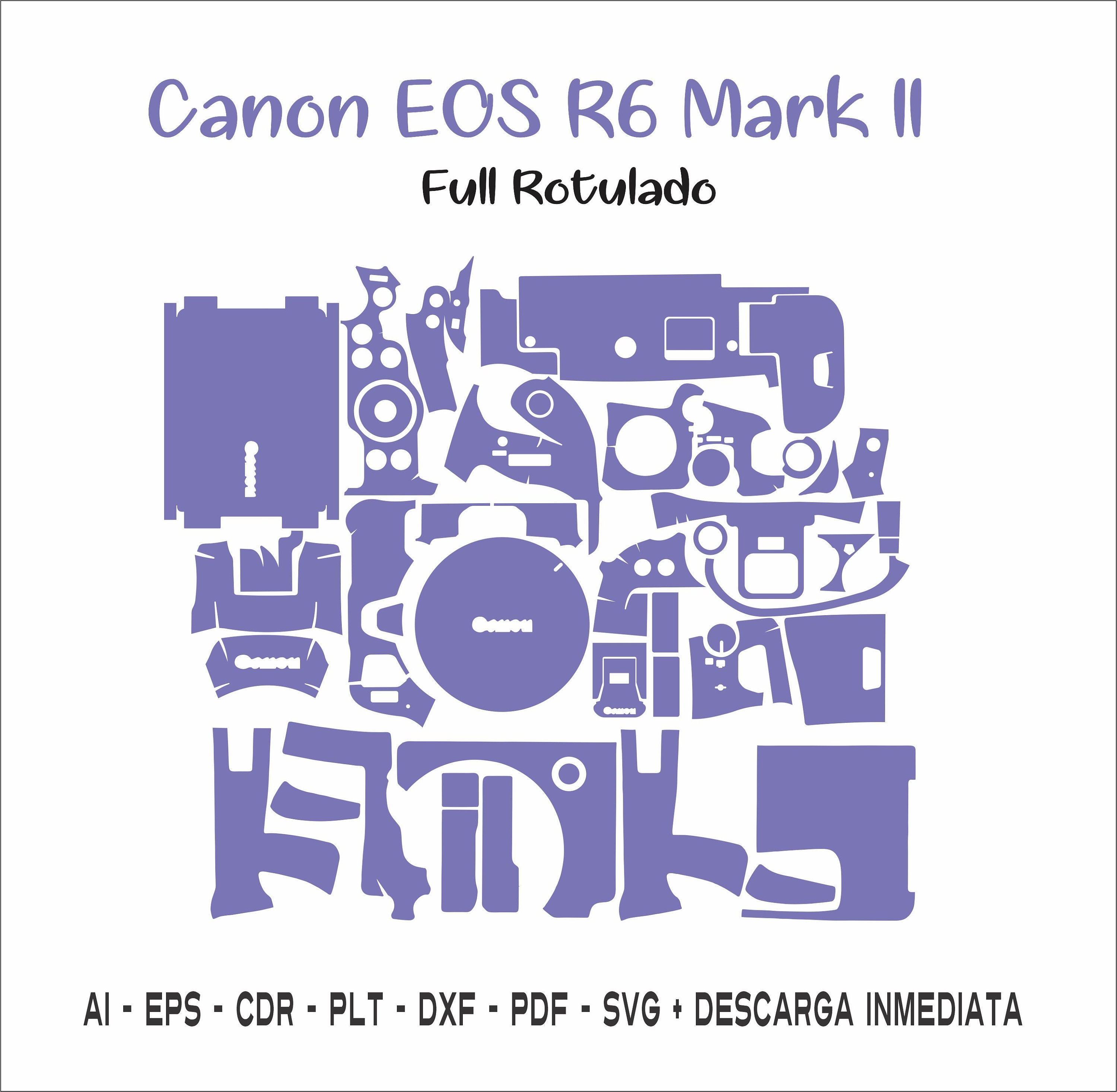 Skin Template Canon Eos R6 Mark II Vector Camera Cutting Template - Etsy