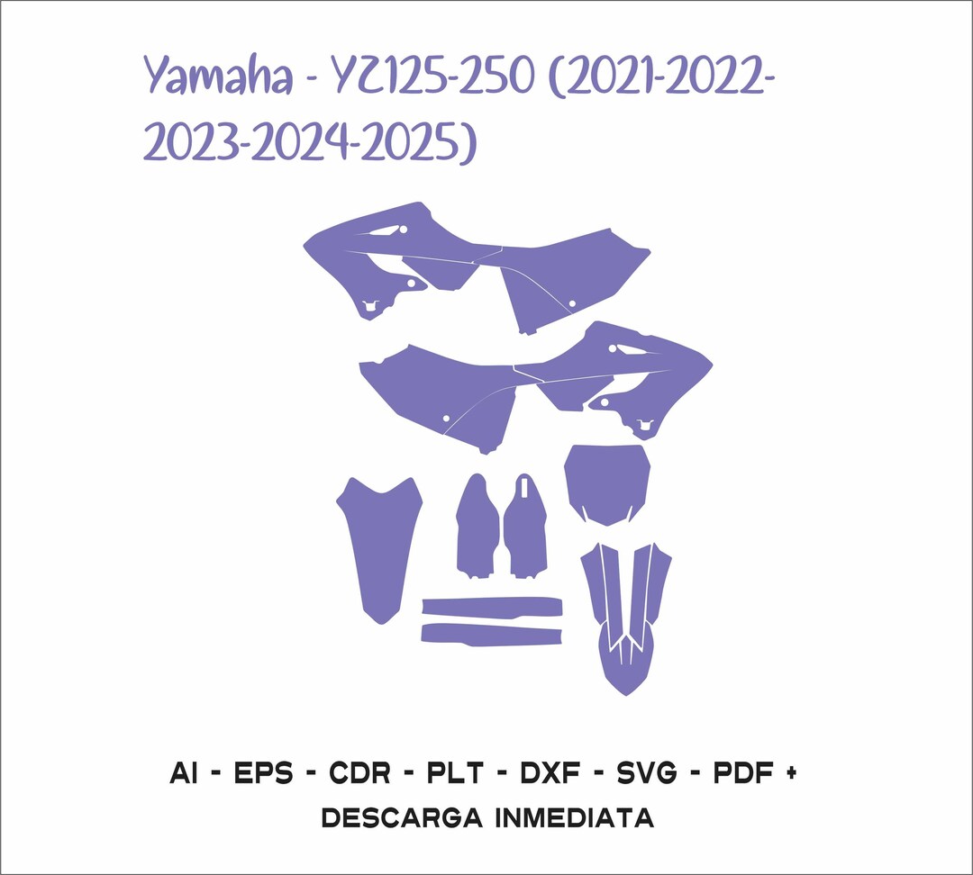 Skin Cut Template Motocross Yamaha - YZ125-250 (2021-2022-2023-2024 ...