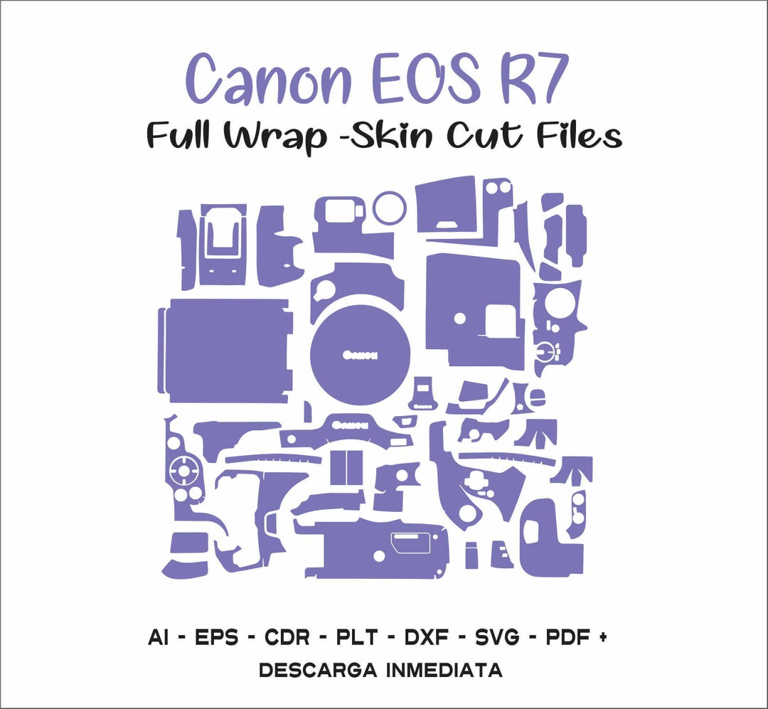 Skin Template Canon EOS R7 - Full Wrap Vector Camera Cutting Template ...