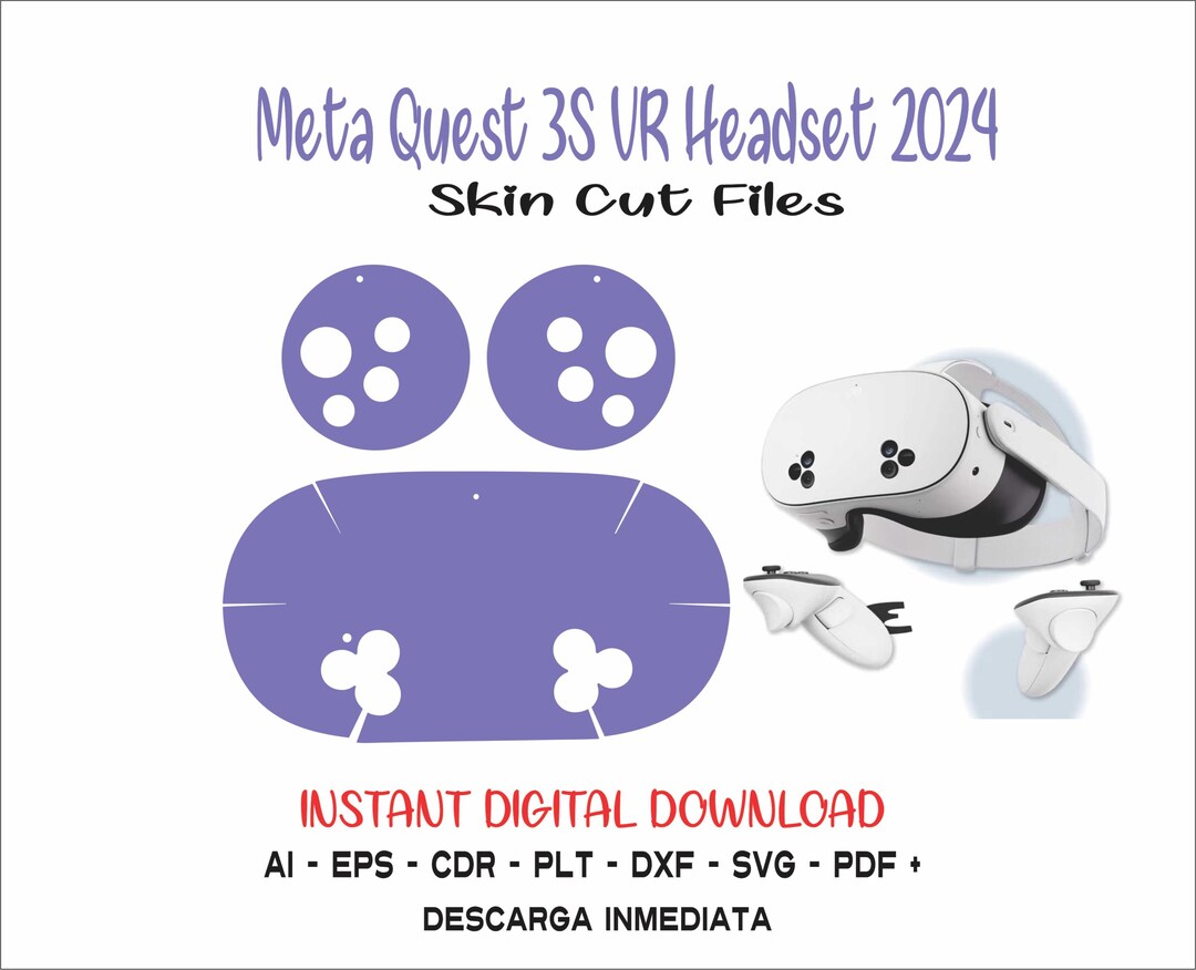 Skin Cut Template for Meta Quest 3S VR Headset 2024. SVG Cutting ...