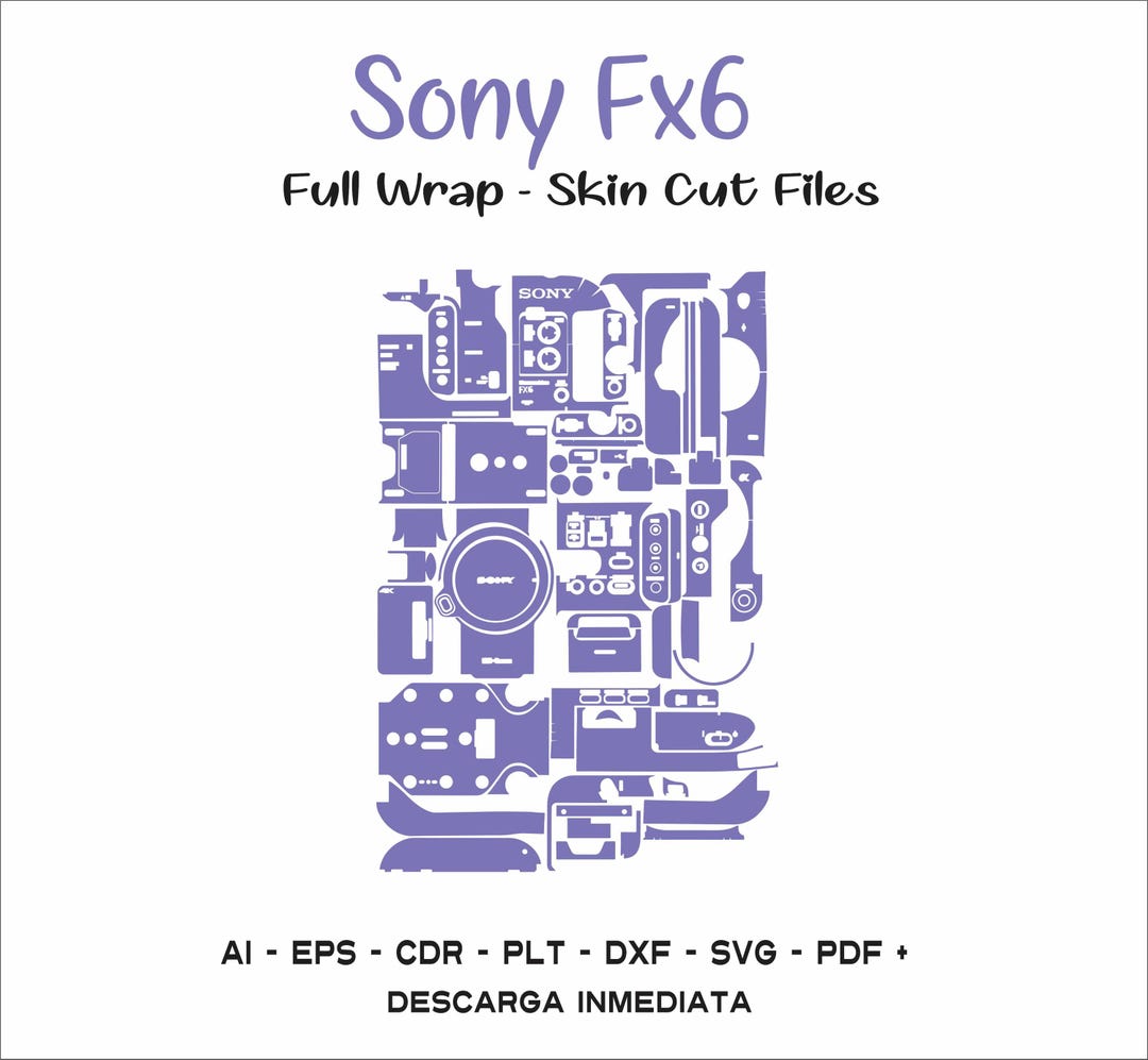 Skin Cut Template Sony FX6 - Full Wrap Vector Graphic Template for ...