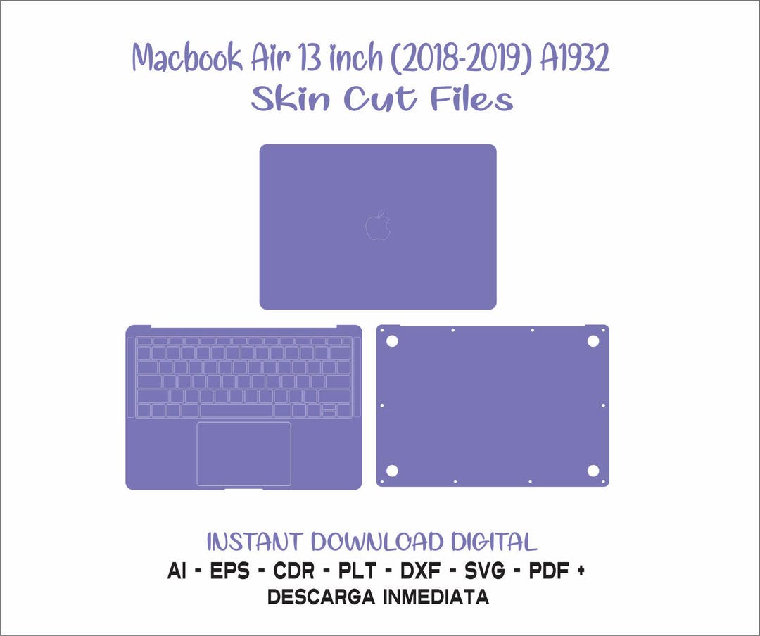Skin Cut Template MacBook Air 13 Inch 2018, 2019 A1932 Cutting Template ...