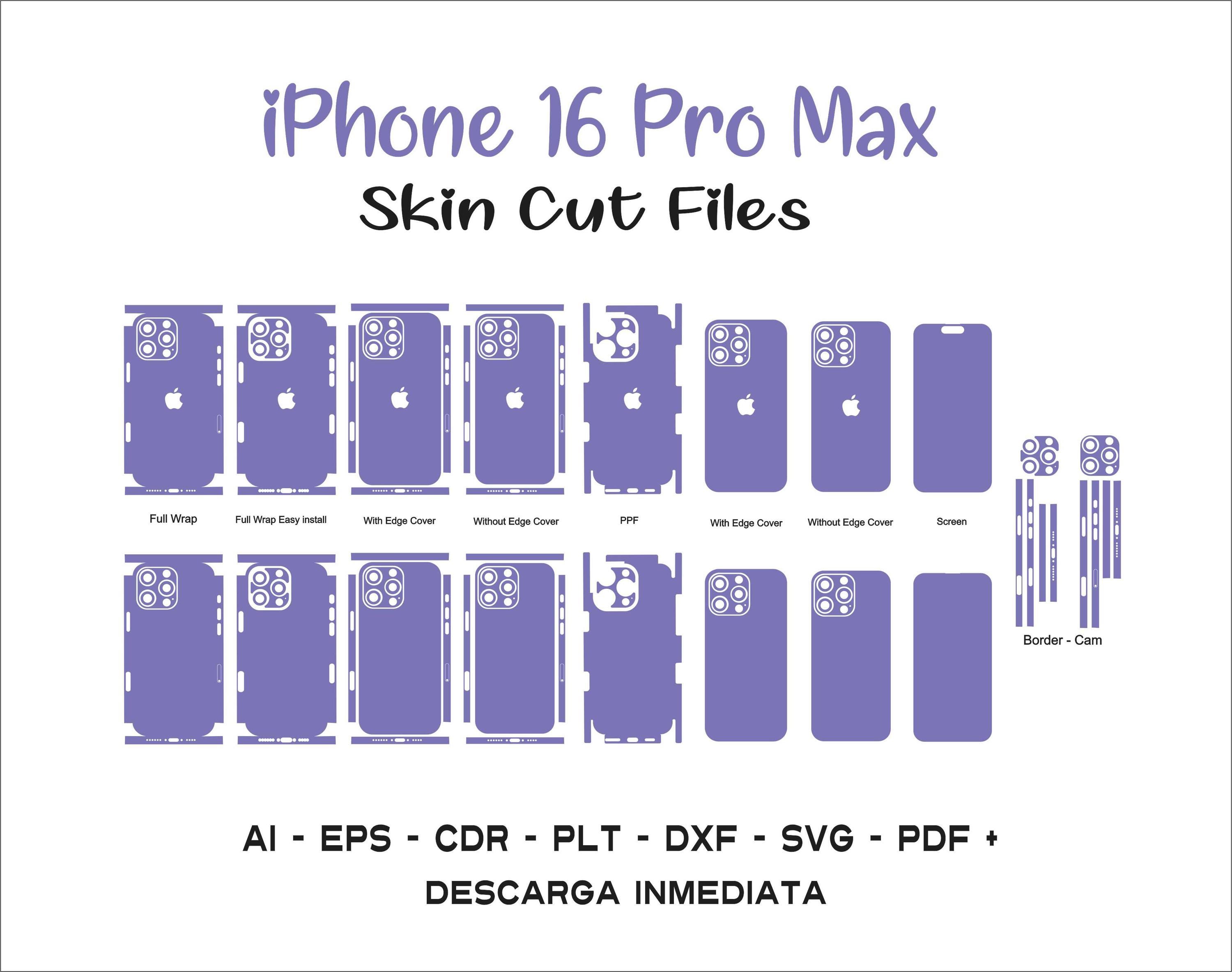 Skin Cut Template Apple iPhone 16 Pro Max Vector Cutting Template Svg ...