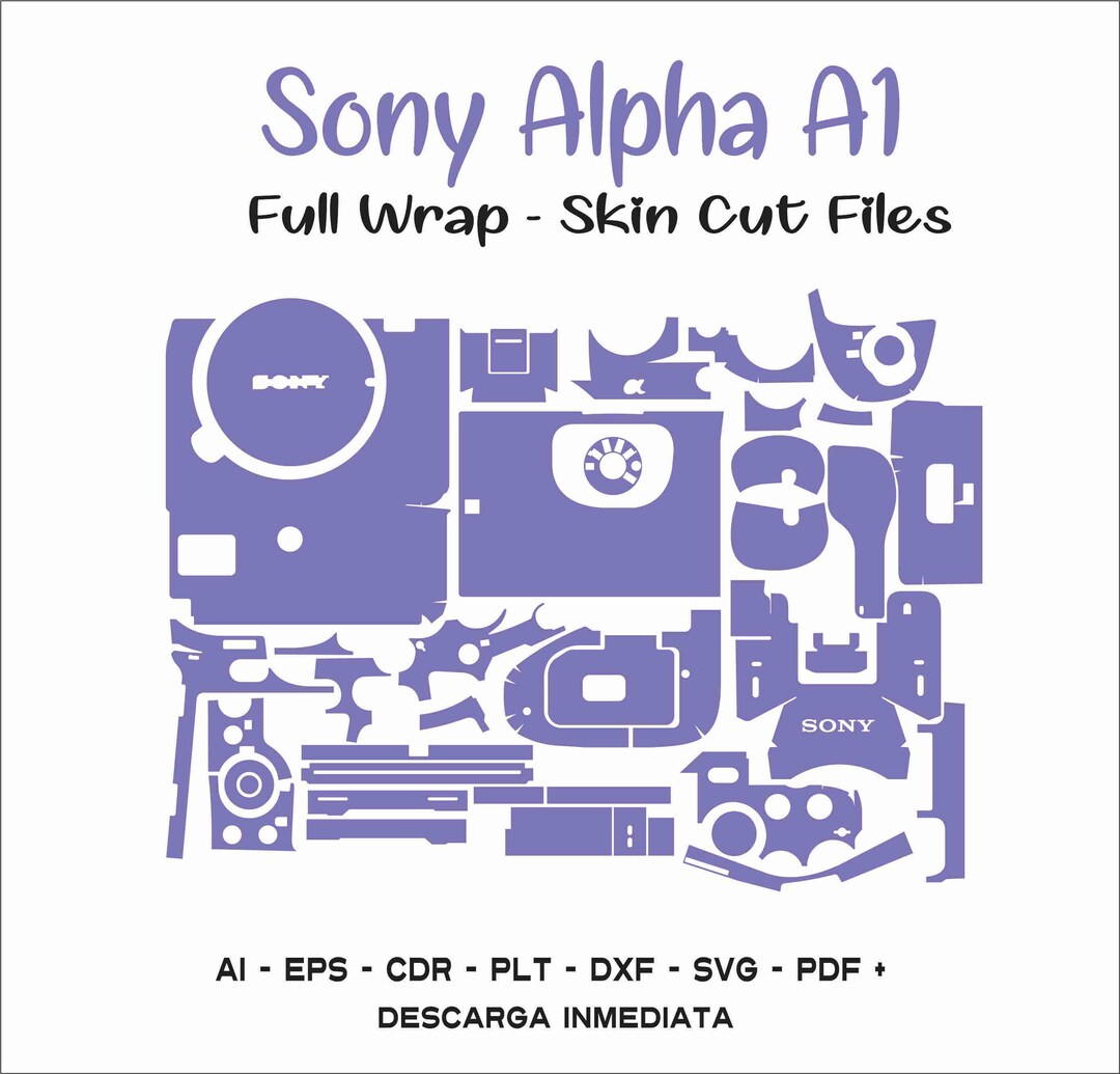 Skin Cut Template Sony Alpha A1 - Full Wrap Vector Graphic Template for ...