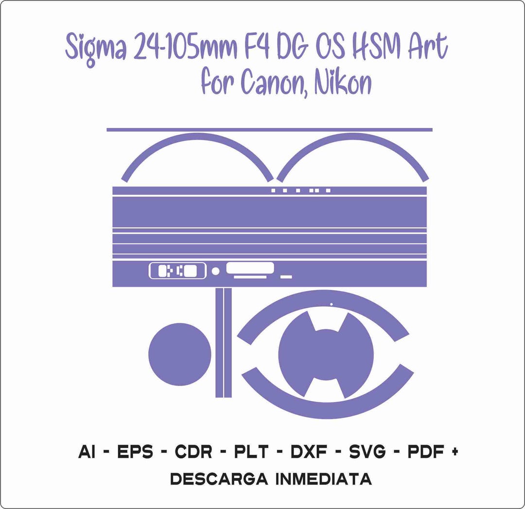 Skin Cut Template Sigma 24-105mm F4 DG OS HSM Lens Art for Canon, Nikon ...