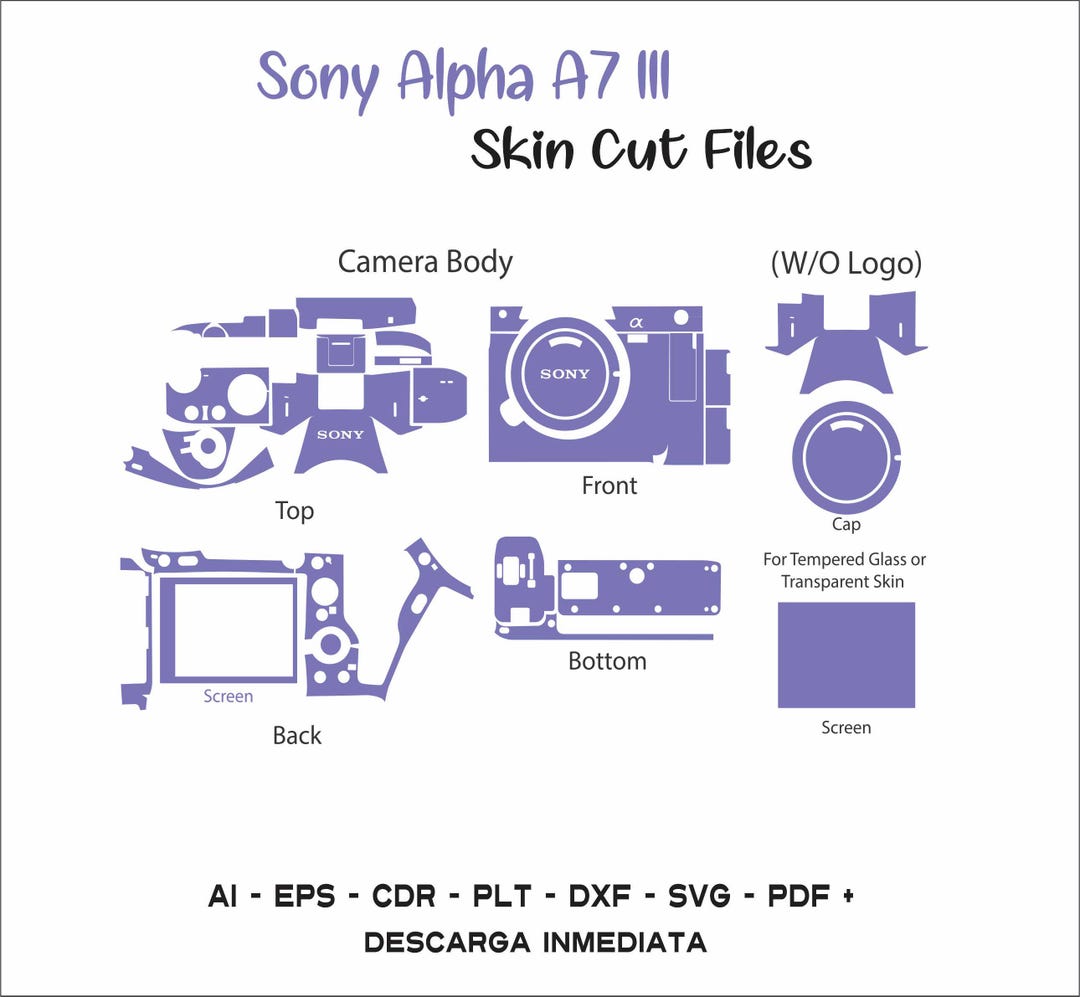 Skin Cut Template Sony Alpha A7 III Mirrorless Digital Camera Cutting ...