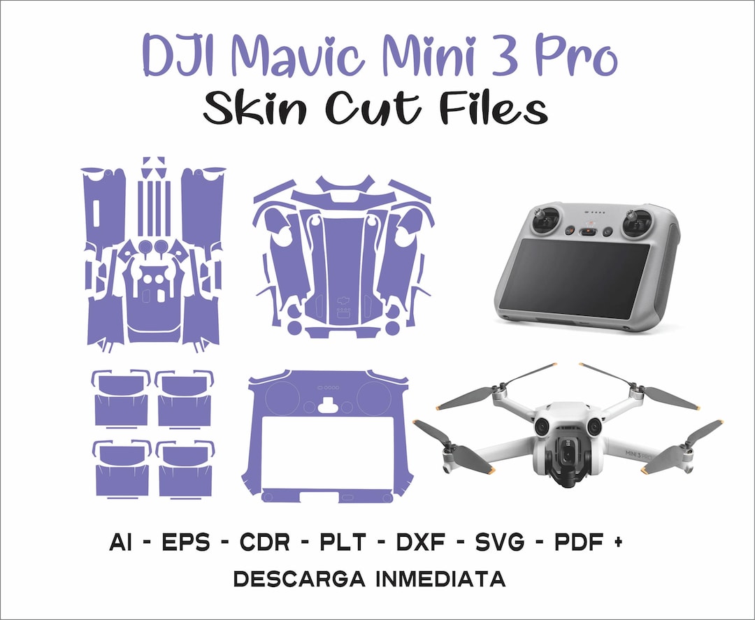 Skin Cut Template Drone DJI Mavic Mini 3 Pro 2023 SVG Cutting Template ...