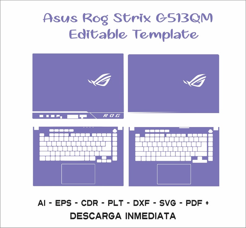Skin Cut Template NOTEBOOK Asus Rog Strix G15 G513 QM Cutting Template ...