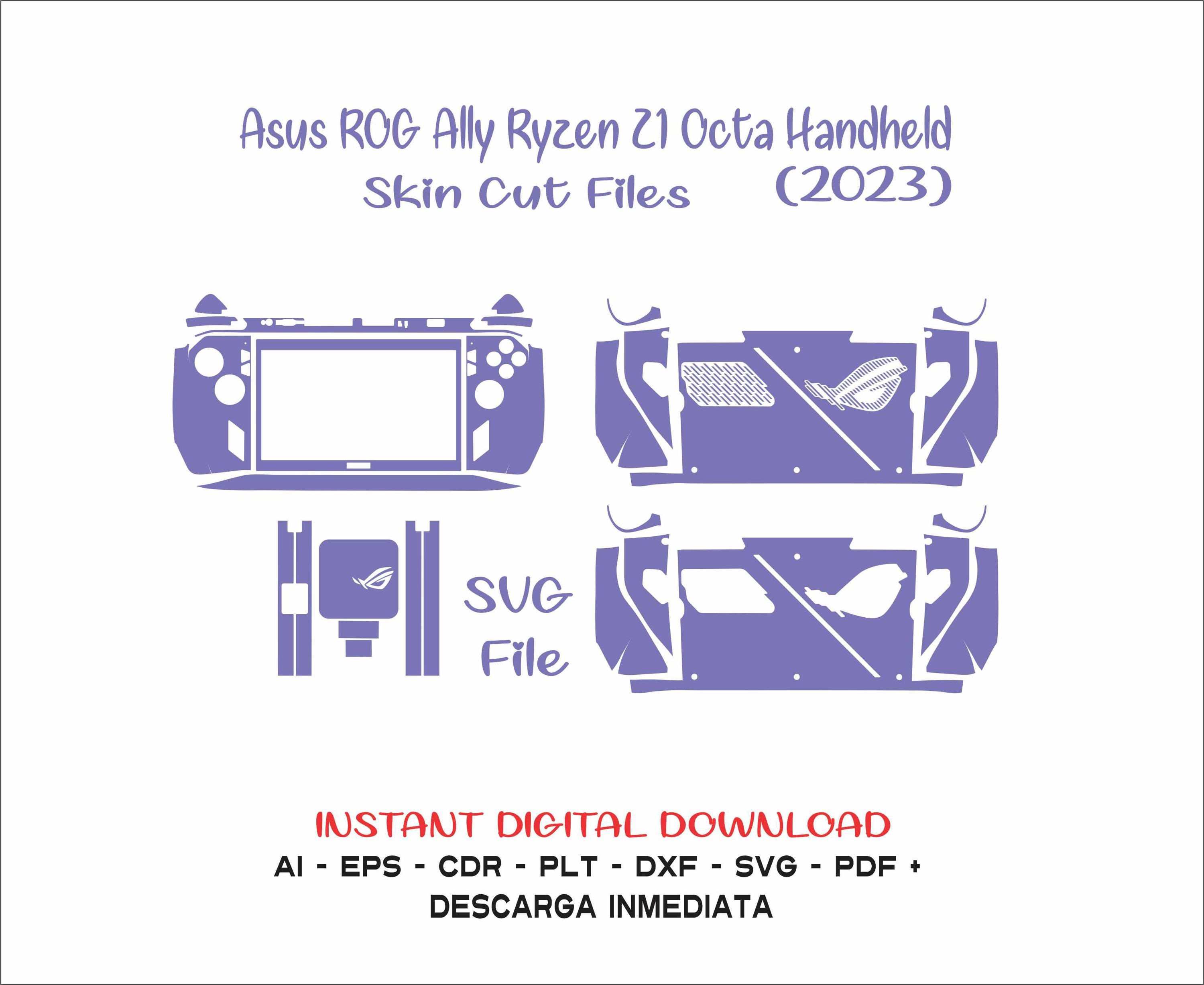 Skin Cut Template Asus ROG Ally Ryzen Z1 Octa Handheld 2023 Vector ...