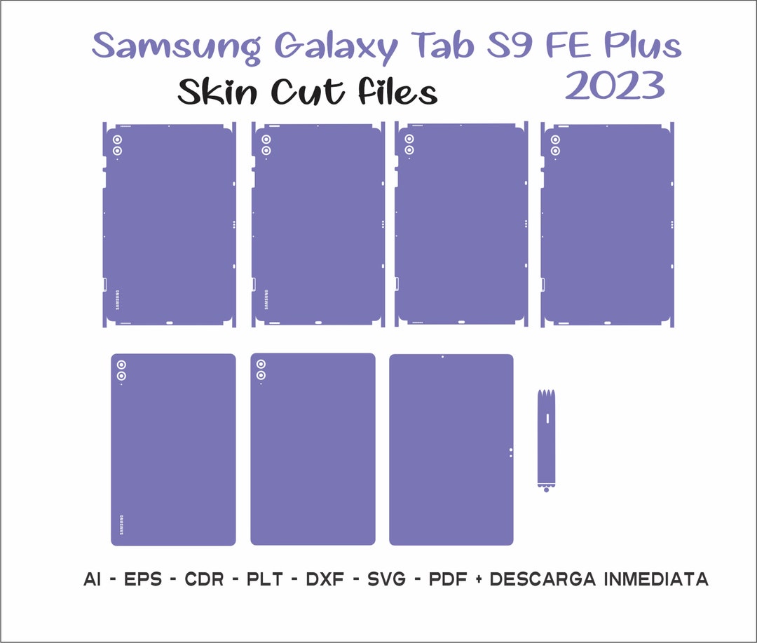 Skin Cut Template Galaxy Tab S9 FE Plus 2023 Vector Cutting Template ...