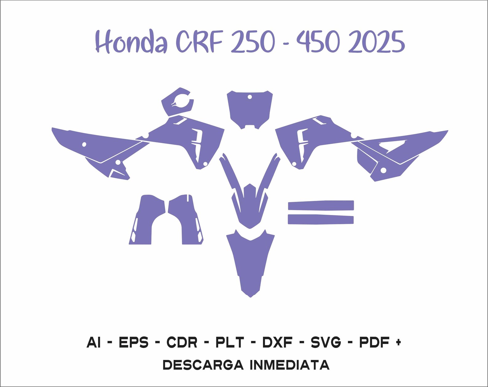 Skin Cut Template Motocross Honda CRF 250-450 2025 Vector Graphic ...