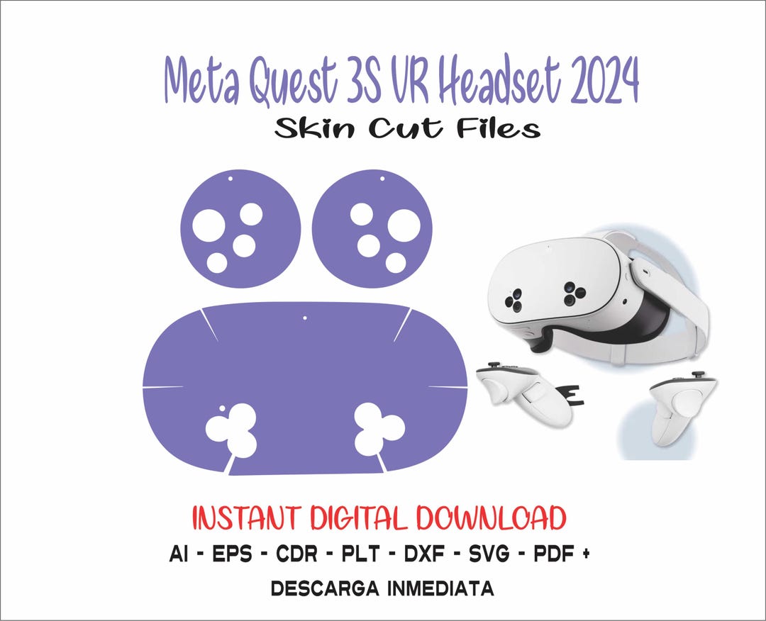 Skin Cut Template Meta Quest 3S VR Headset 2024 Svg 100% Tested - Etsy