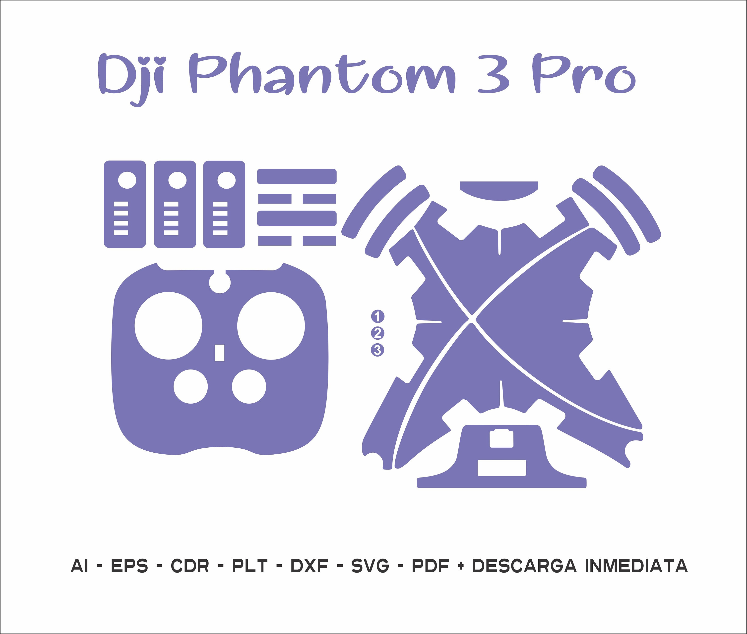Skin Template Dji Phantom 3 Pro Drone Vector Cutting Template Svg Etsy